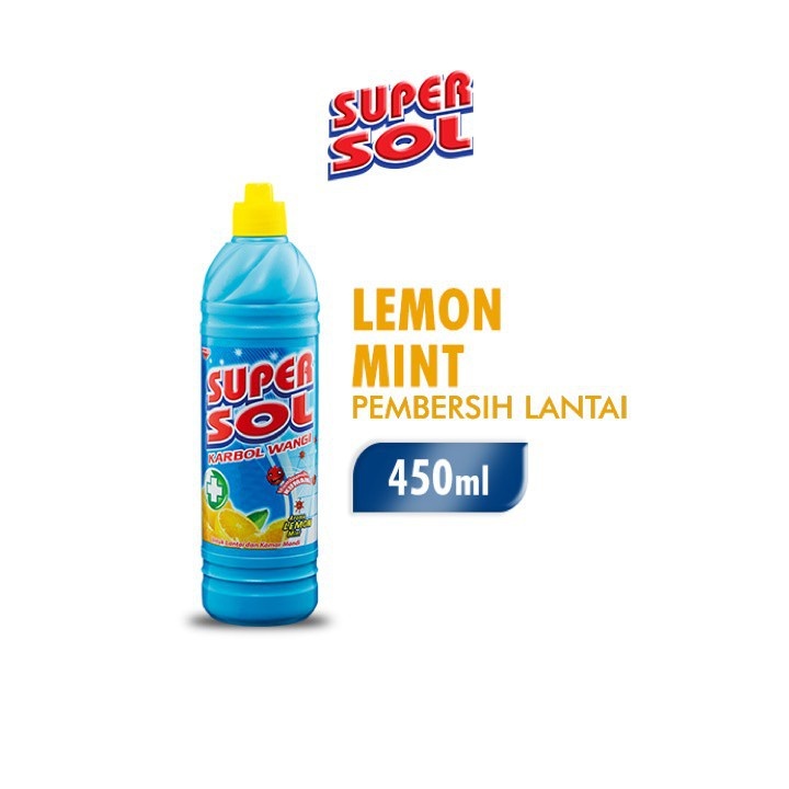 Jual [450ML-POUCH] SUPERSOL KARBOL PINE - LEMON - 450ML - KEMASAN BOTOL ...