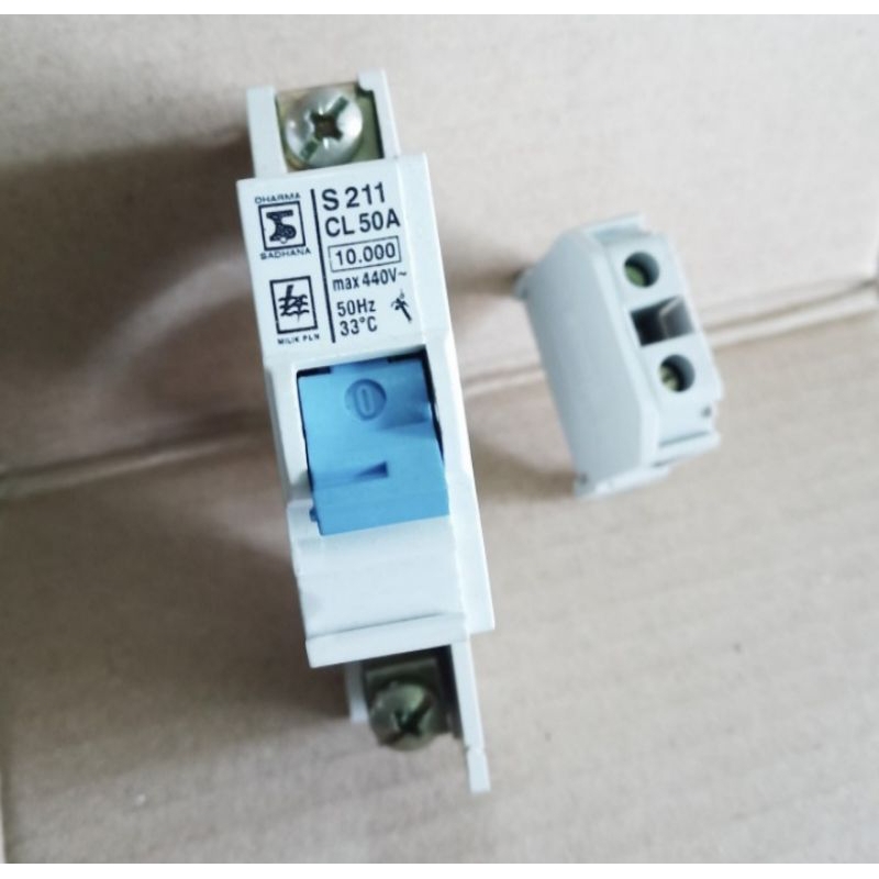 Jual MCB 1 Phase Stotz Kontact Dharma S211 50A, stut biru standard PLN ...