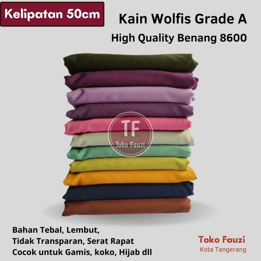 Jual 50cm Kain Wolfis Grade A Tebal Tidak Nerawang Wolvis Exclusive ...