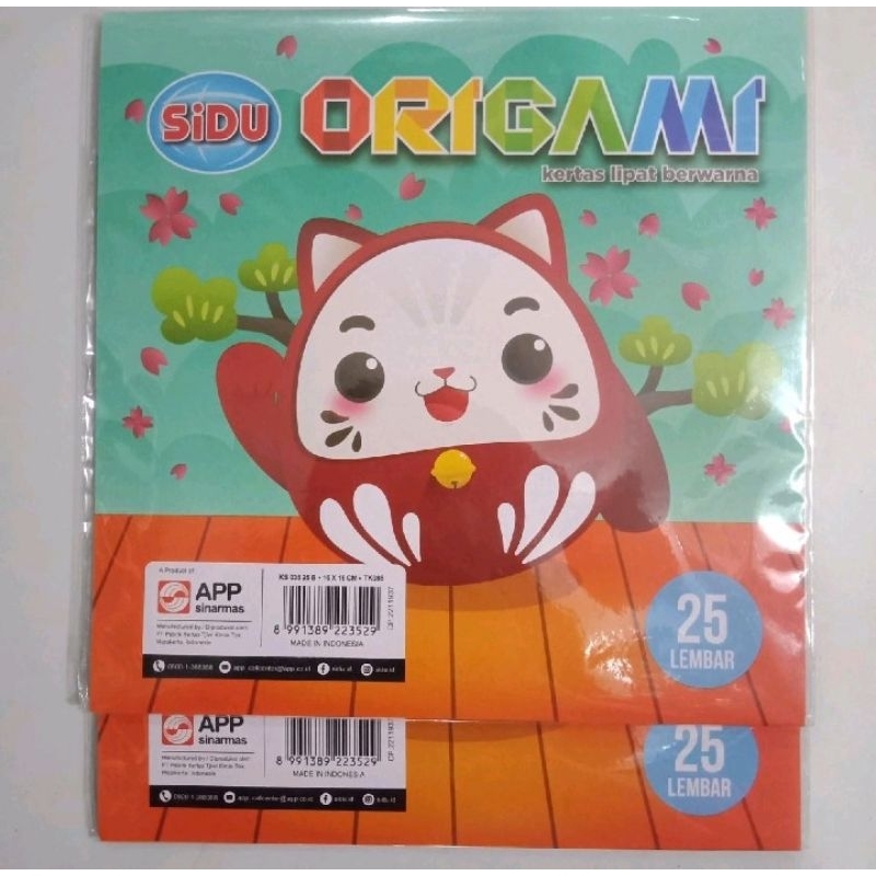 Jual Origami/Kertas lipat SIDU Ukuran 16 x 16 cm Isi 25 Lembar | Shopee ...