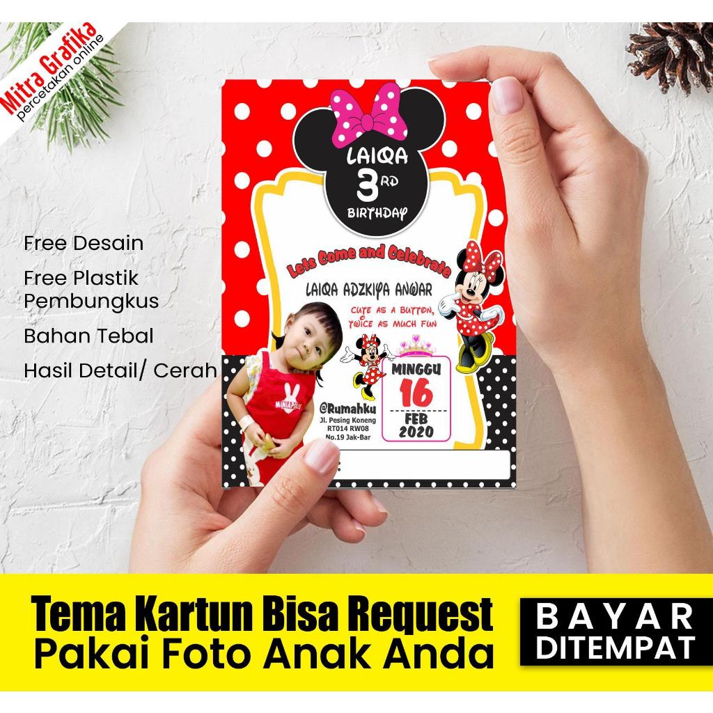Jual UNDANGAN ULANG TAHUN ANAK MOUSE - UNDANGAN ULTAH ANAK CEWEK MINNI ...