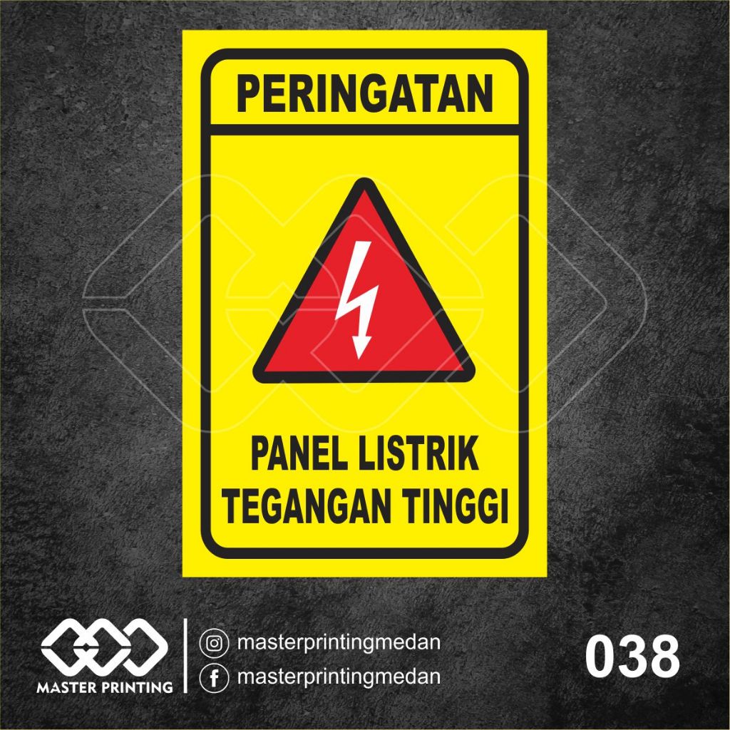 Jual 038 - Stiker Peringatan Panel Listrik Tegangan Tinggi, Sticker ...