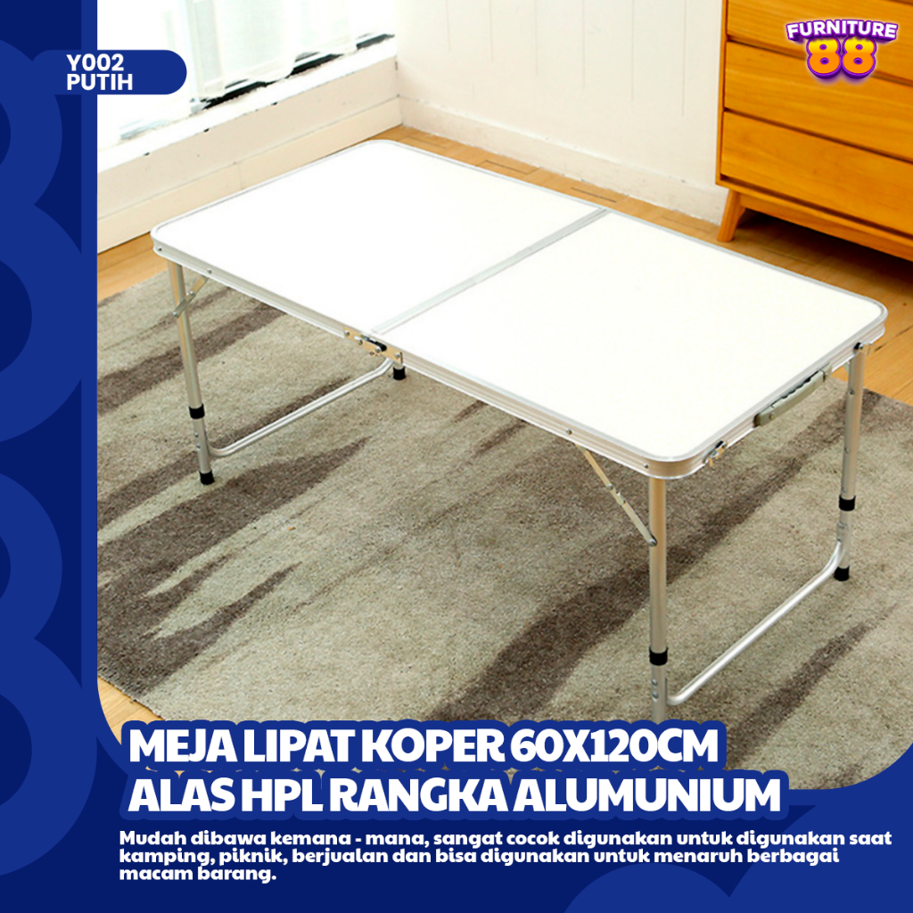 Jual FURNITURE88 - Meja Lipat Koper 60x120CM Alas HPL Rangka Alumunium ...