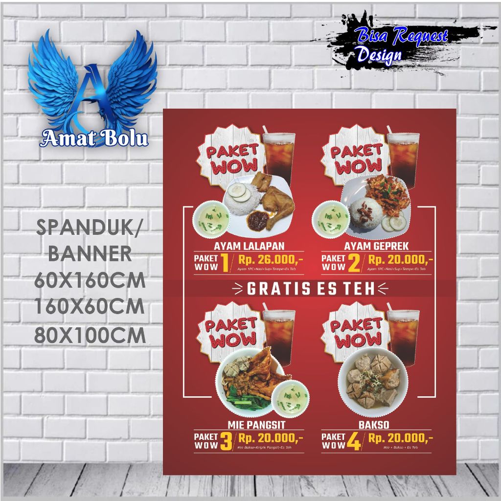 Jual BANNER SPANDUK DAFTAR MENU UKURAN 80X100 BISA REQUEST | Shopee ...