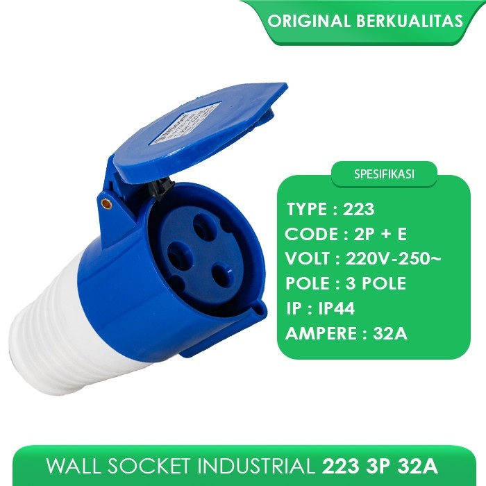 Jual SOCKET MOBILE MOUNTING 3PIN 32A 3P SOKET STOP KONTAK INDUSTRIAL 223 | Shopee Indonesia