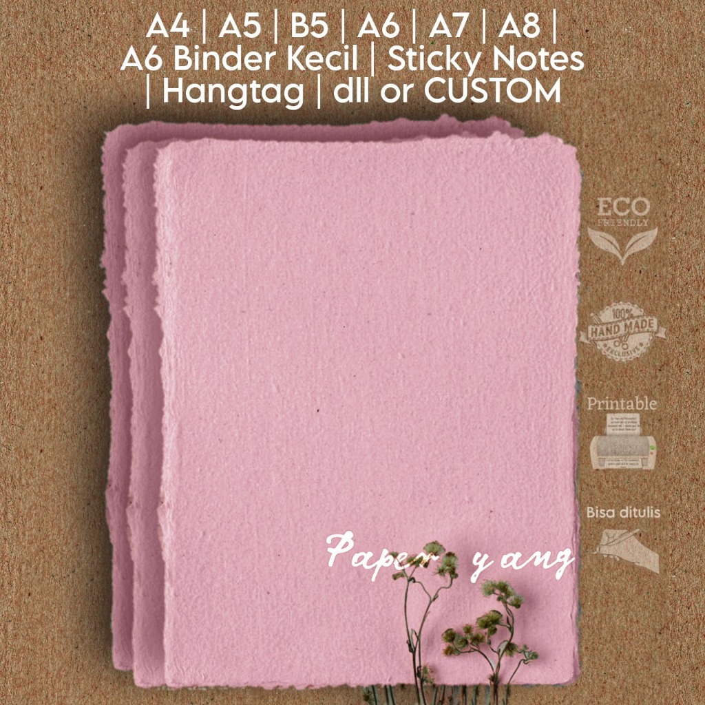 Jual Kertas Daur Ulang Pink A4 A5 A6 A7 A8 / Kertas Daur Ulang Pink ...