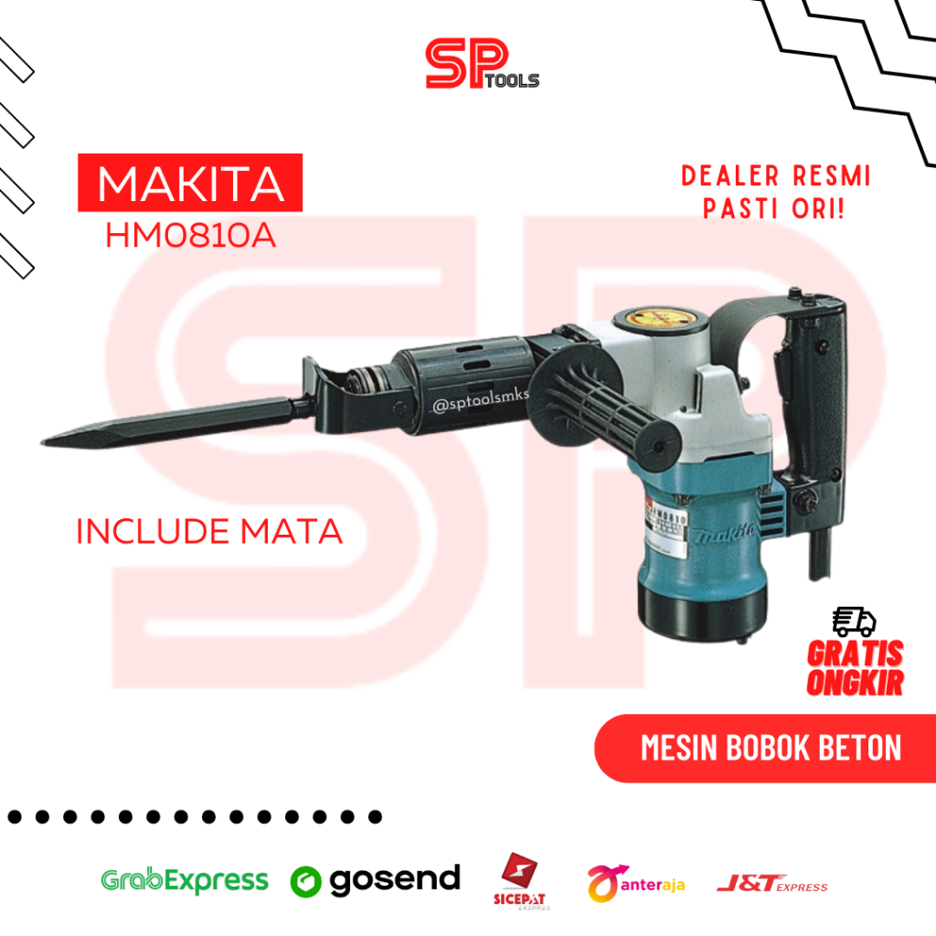 Jual MESIN BOBOK BETEL BETON TEMBOK DEMOLITION HAMMER MAKITA HM0810A HM0810 | Shopee Indonesia