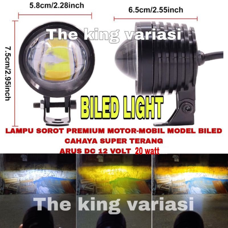 Jual LAMPU SOROT MOTOR LED LASER MODEL BILED DC 20WATT SUPER TERANG ...
