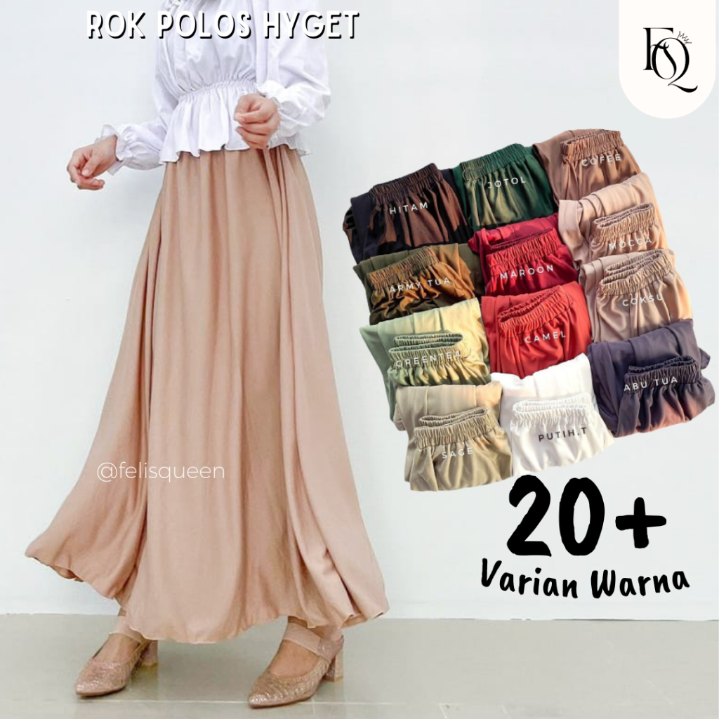 Jual ROK POLOS MAYUNG PREMIUM / BASIC SKIRT / ROK POLOS HYGET / SKIRT M ...