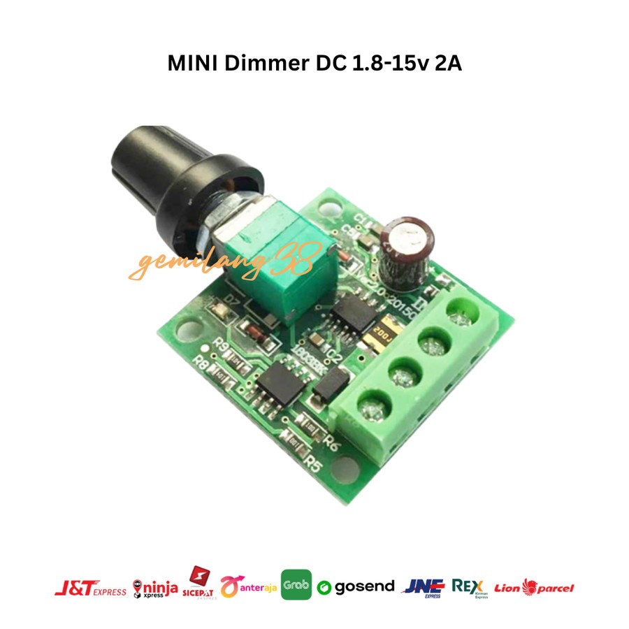 Jual PWM Dimmer DC Motor 1.8-15V 2A Speed Controller LED | Shopee Indonesia