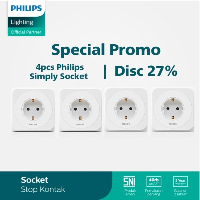 Jual Philips Paket Bundling 4X Simply Socket | Shopee Indonesia
