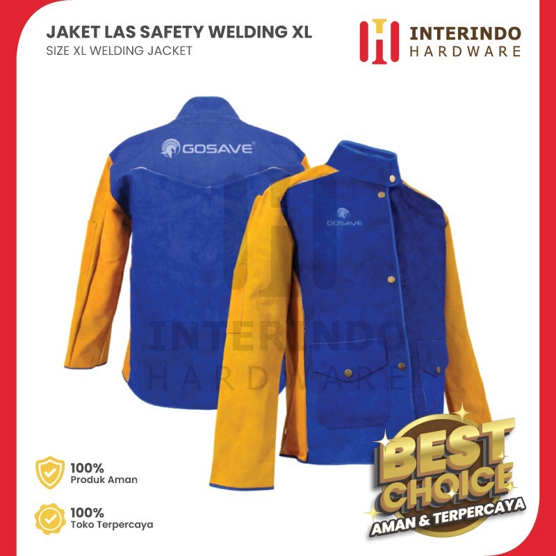 Jual Jaket Las Full Kulit Biru / Leather Welding Jacket Gosave | Shopee ...