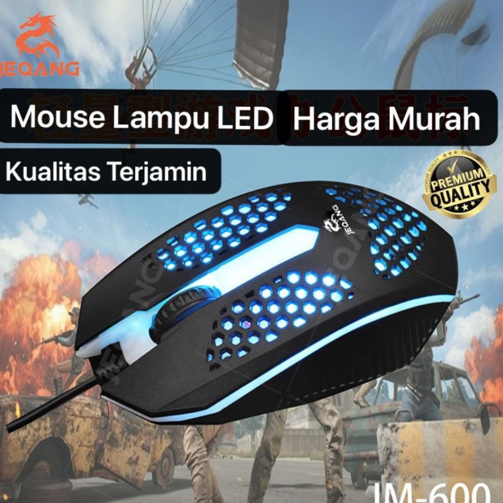 Jual Mouse Gaming JM600 Komputer PC Laptop Kabel USB Fitur Lampu LED ...