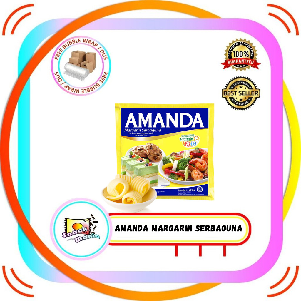 Jual Amanda Mentega Margarin Serbaguna ~ 200 gr Sachet Margarine ...