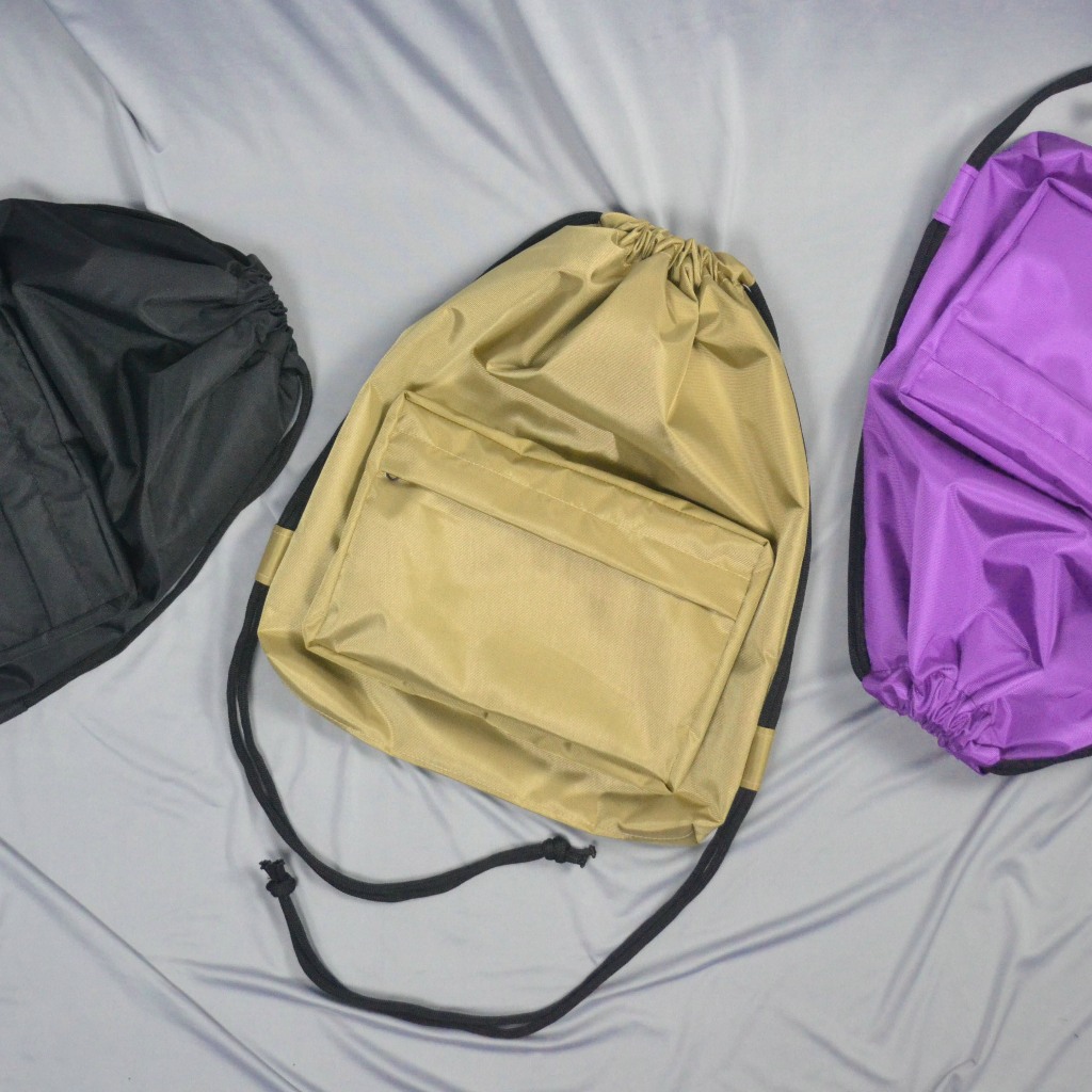 Jual Tas Ransel Serut Polos Tebal - Stringbag Pria Wanita | Shopee ...
