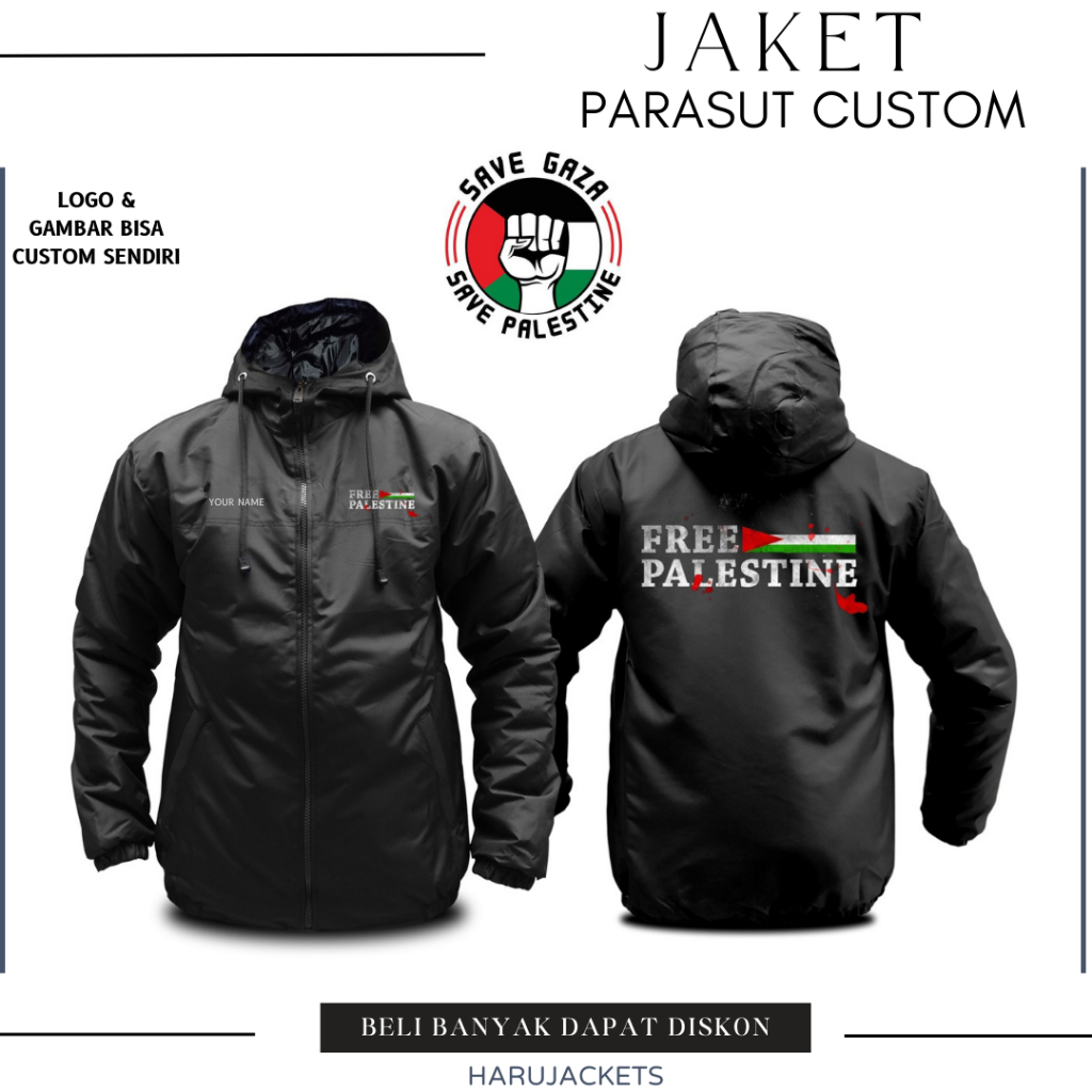 Jual JAKET CUSTOM SAVE PALESTINE / JAKET PRAY FOR PALESTINE / JAKET ...