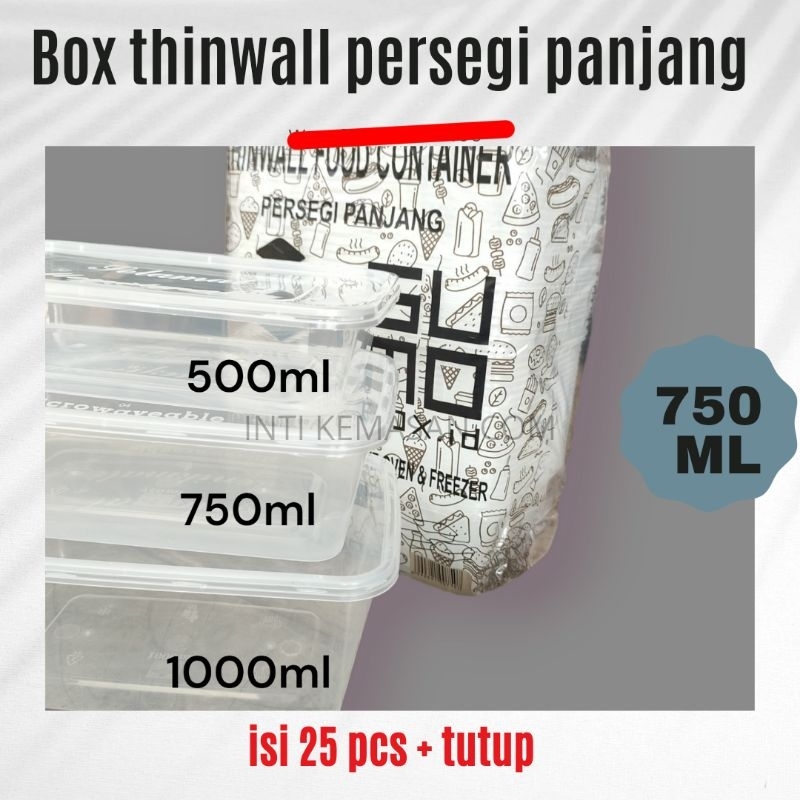 Jual BOX THINWALL PERSEGI PANJANG 750ML | Shopee Indonesia