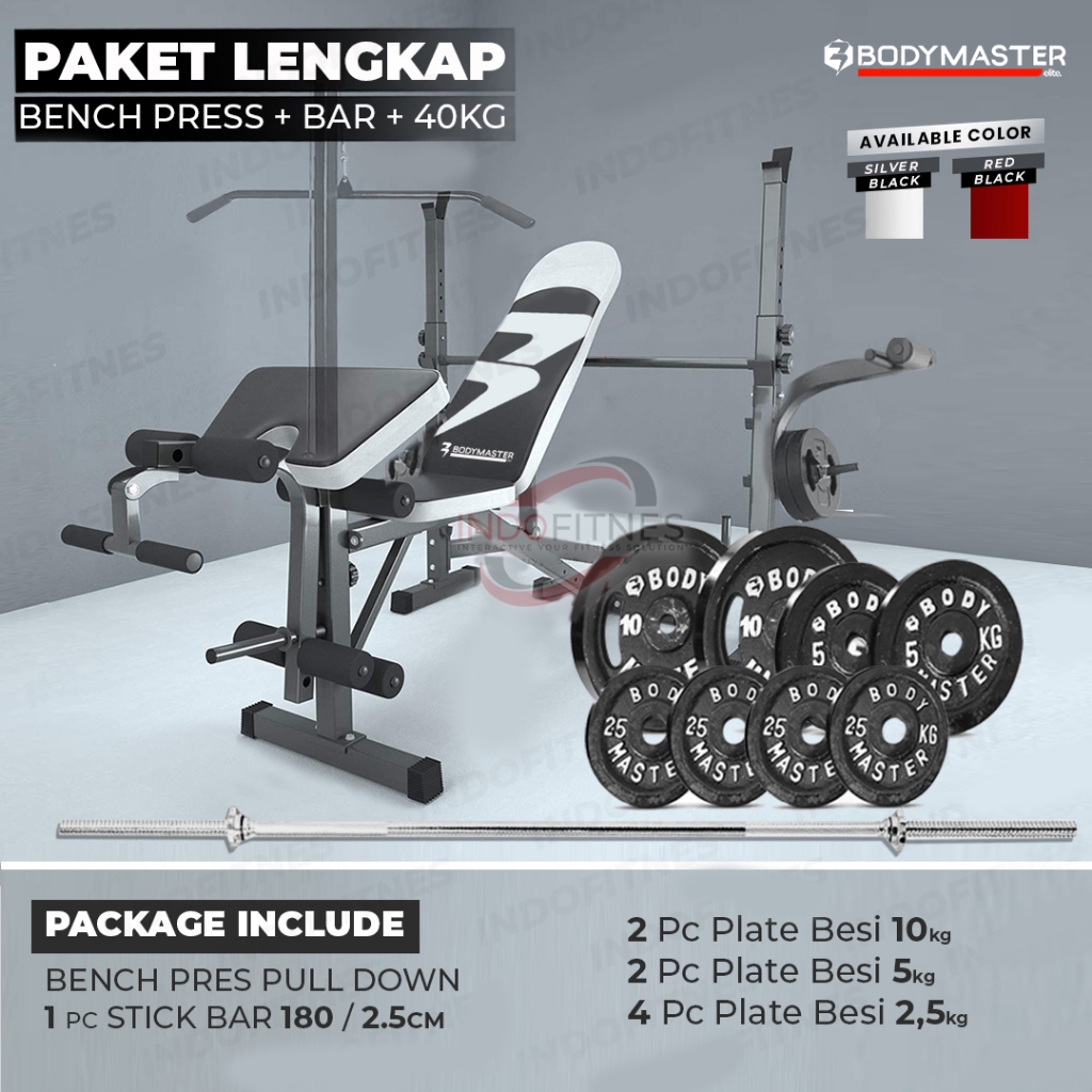 Jual BODYMASTER Paket Lengkap Bench Press Stick dan Beban 40kg ...