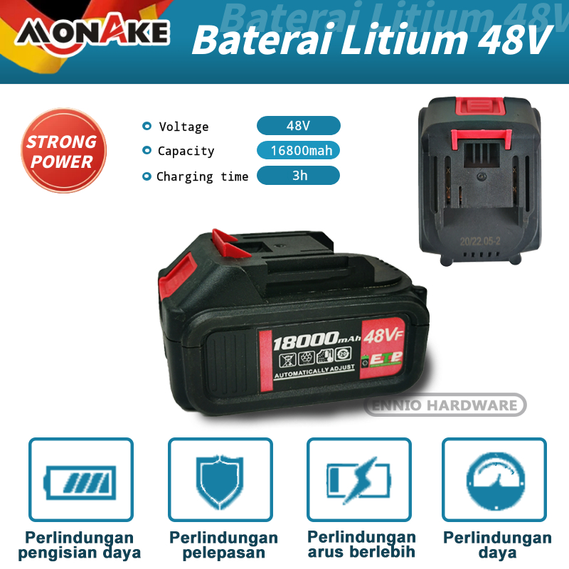 Jual MONAKE Alat Jerman New Baterai Litium 48VF Li-Ion Baterai bor Electric Drill Cordless ...