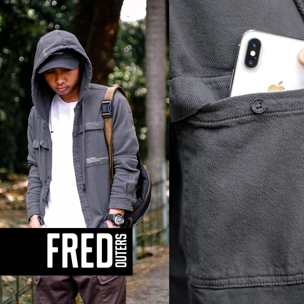 Jual GOODFRIENDS Hoodie Shirt Outer FRED Dark Grey | Shopee Indonesia