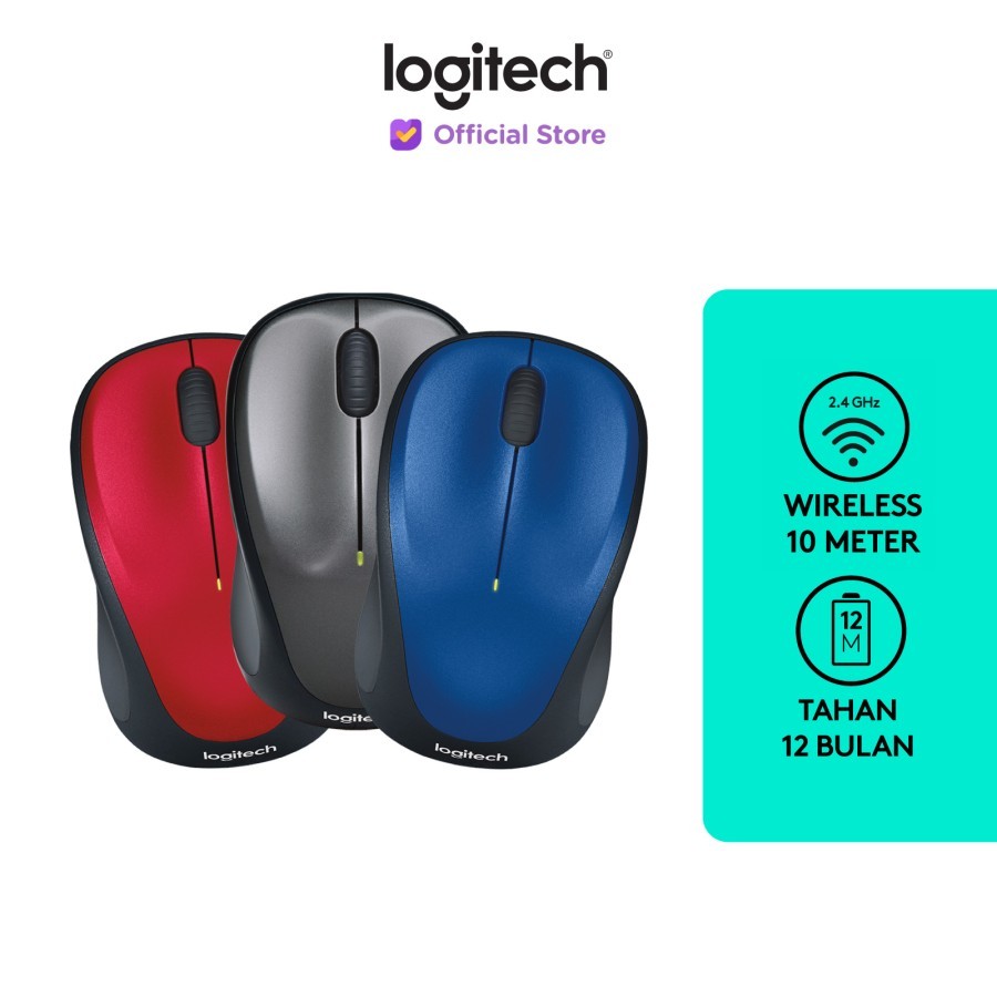 Jual Logitech M235 Mouse Wireless Grip Karet Nyaman | Shopee Indonesia
