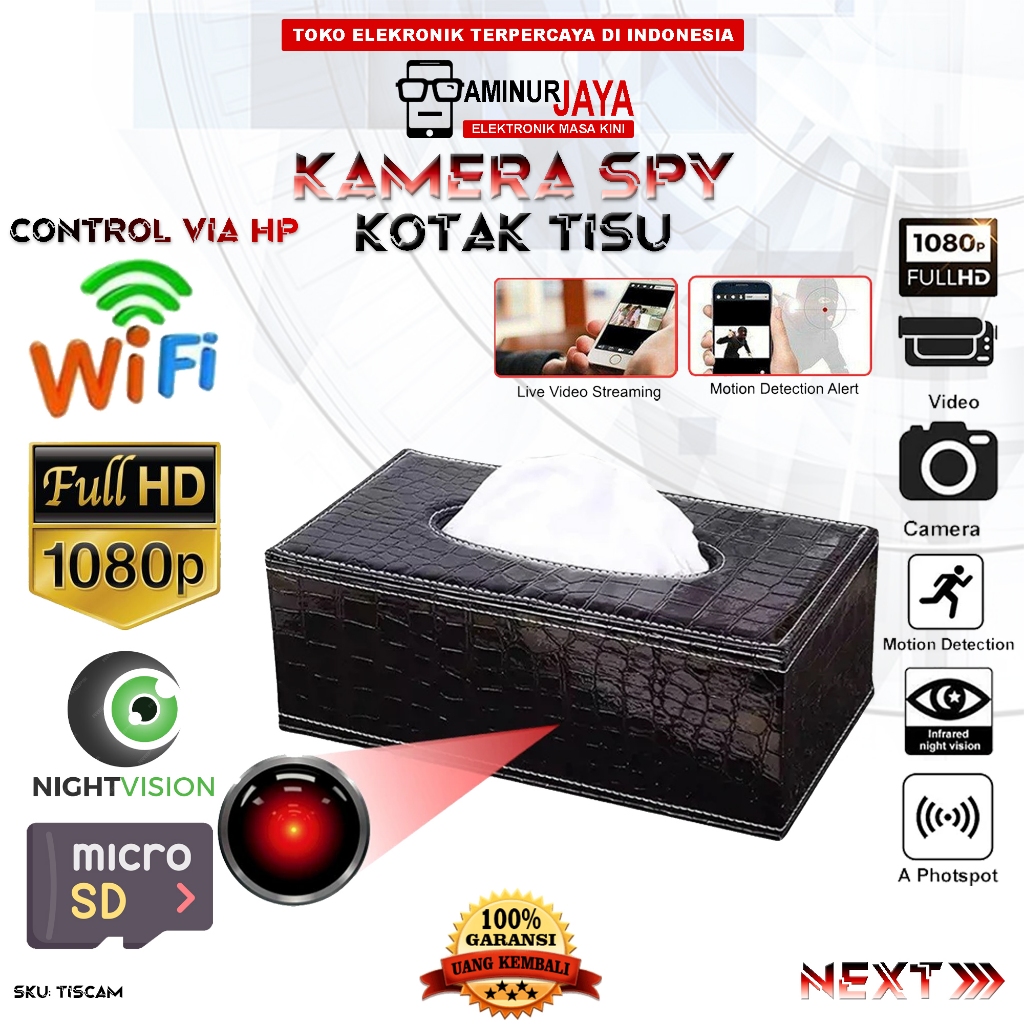 Jual Spy Camera CCTV Wifi Kamera Box Kotak Tempat Tisu Tissue Mini ...
