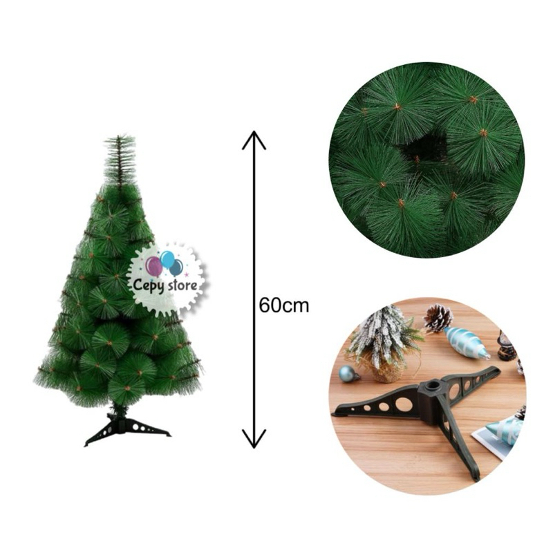 Jual Pohon Natal Jarum Polos / Christmas Tree Pine PVC 60cm | Shopee ...