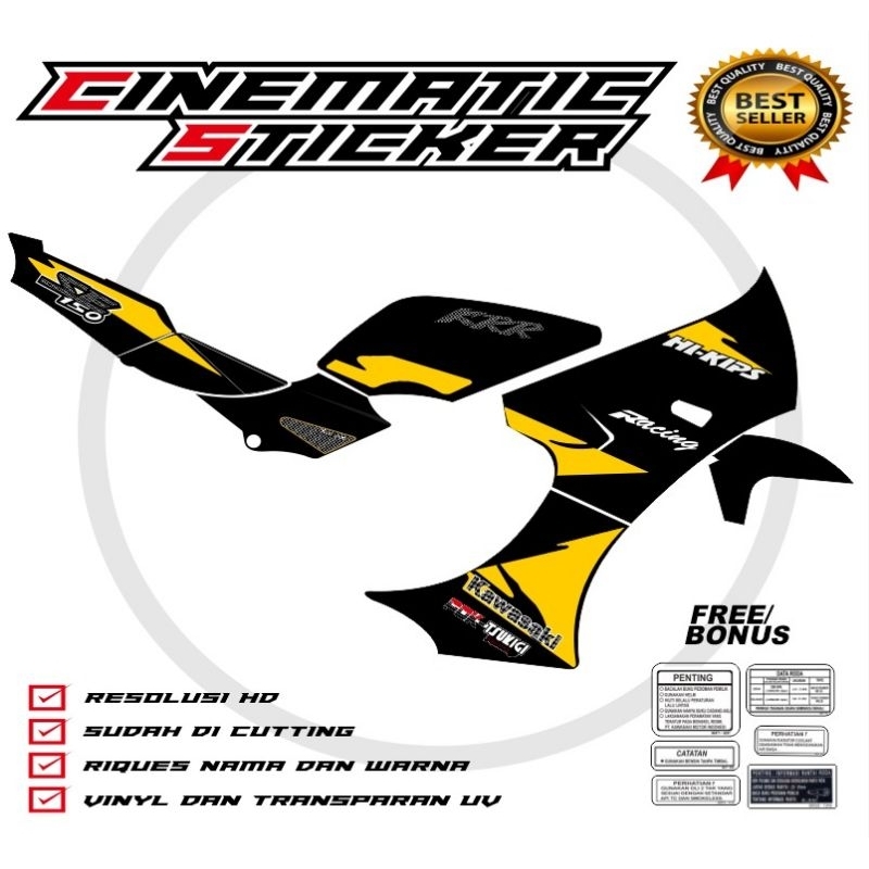 Jual sticker striping ninja KRR SSR body hitam variasi transparan ...