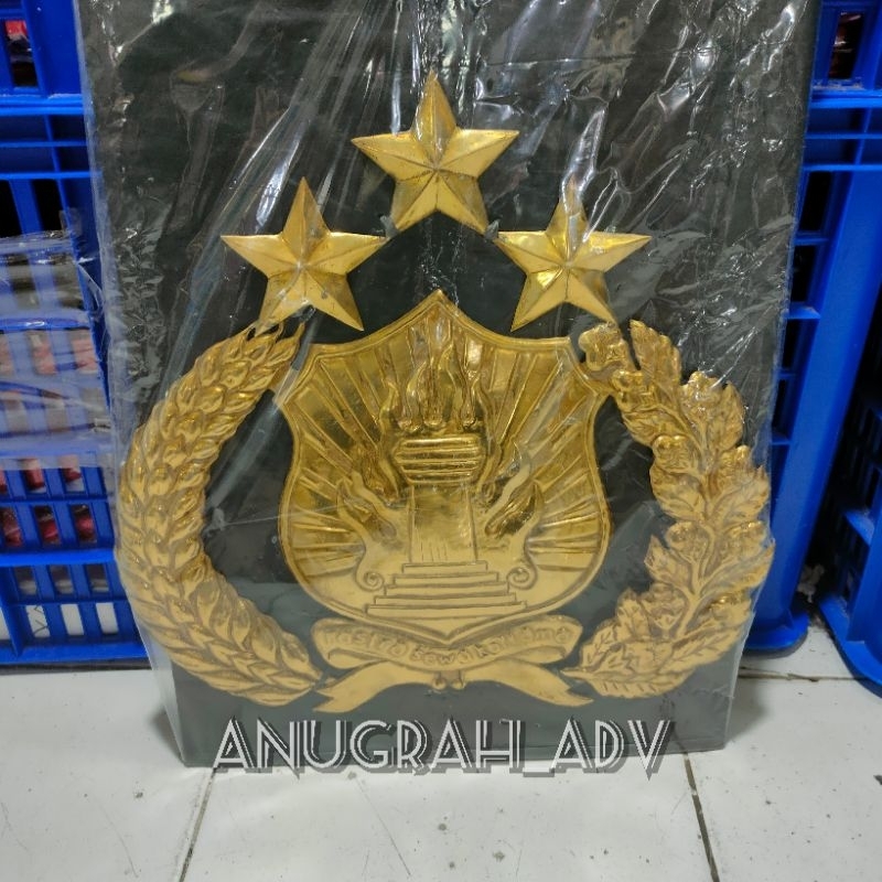 Jual plat kuningan logo POLISI/TRI BRATA ukuran 30cm | Shopee Indonesia
