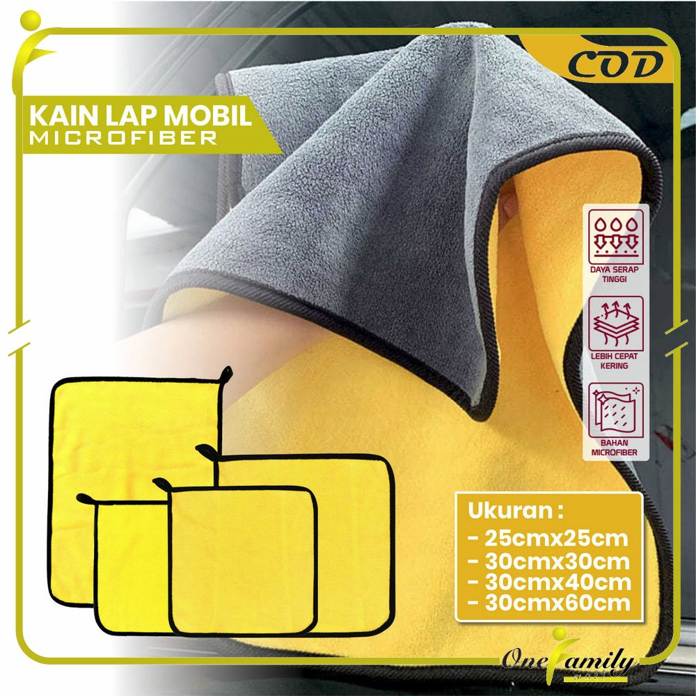 Jual ONE-C945 Kain Lap Mobil Microfiber Serbaguna 30x30cm dengan ...