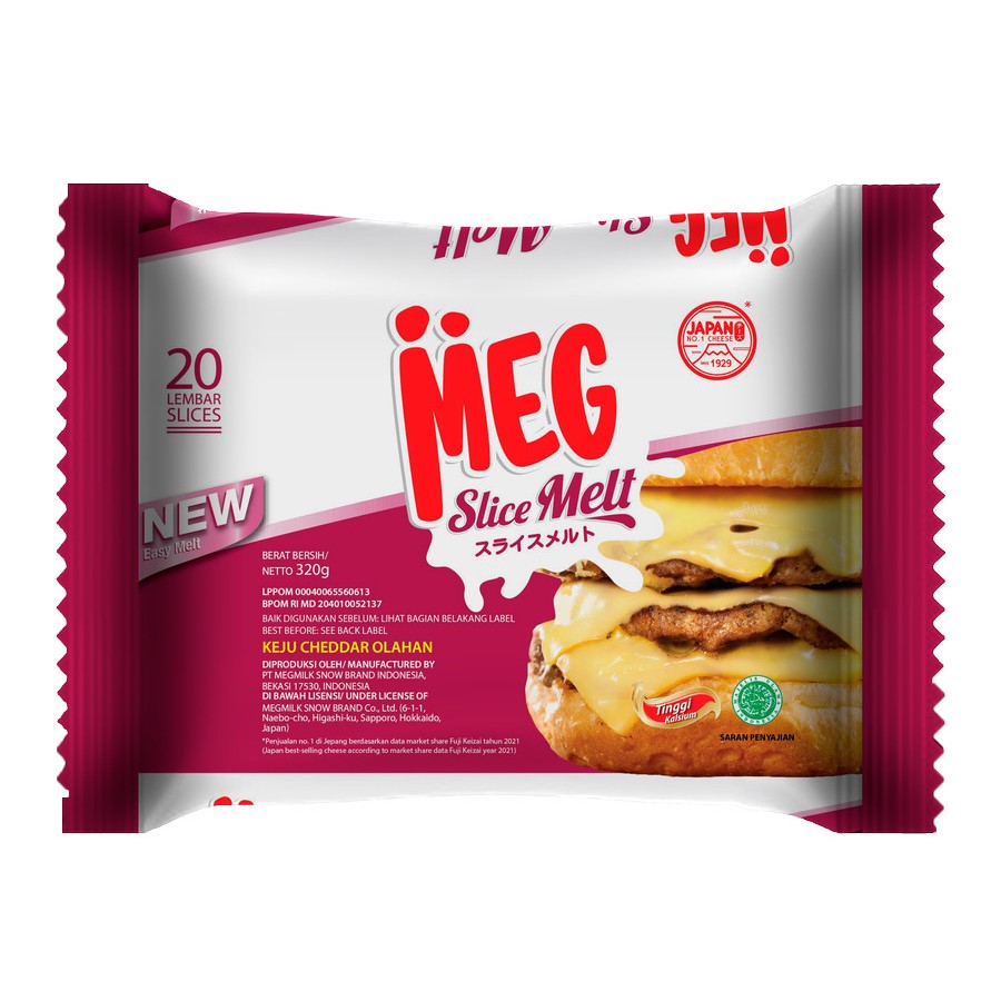 Jual MEG Cheddar Slice Melt 20 lembar – Keju Mudah Leleh – Easy Quick ...