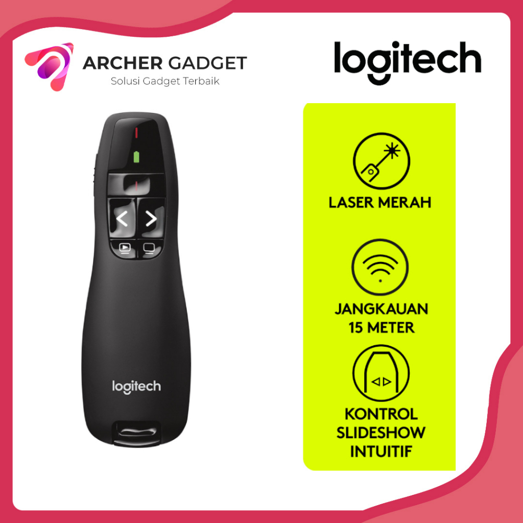 Jual Logitech R400 Presenter Laser Pointer Presentation Remote ...