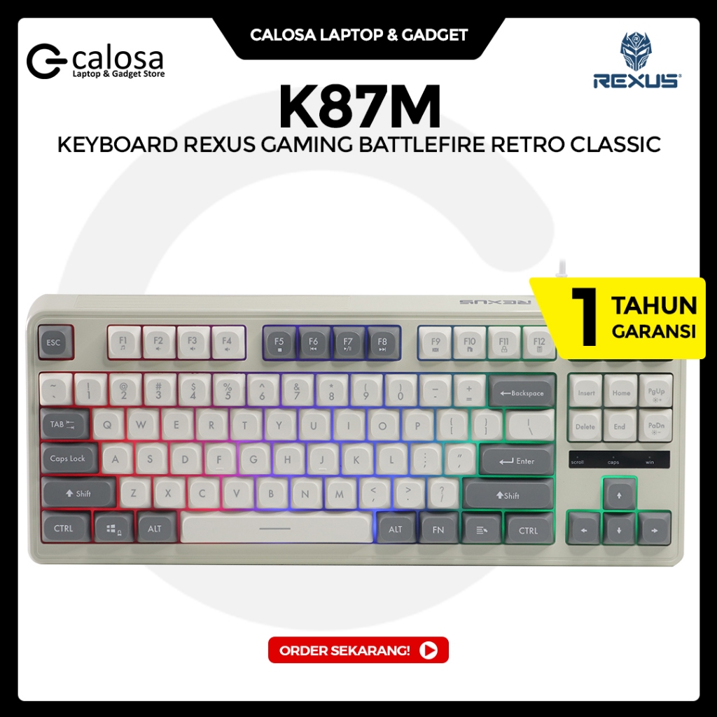 Jual KEYBOARD REXUS GAMING K87M BATTLEFIRE RETRO CLASSIC RGB LED ...