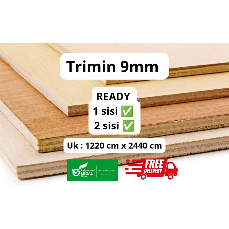 Jual TRIPLEK LAPIS MELAMIN 9mm Uk 1220cm x 2440cm | Shopee Indonesia