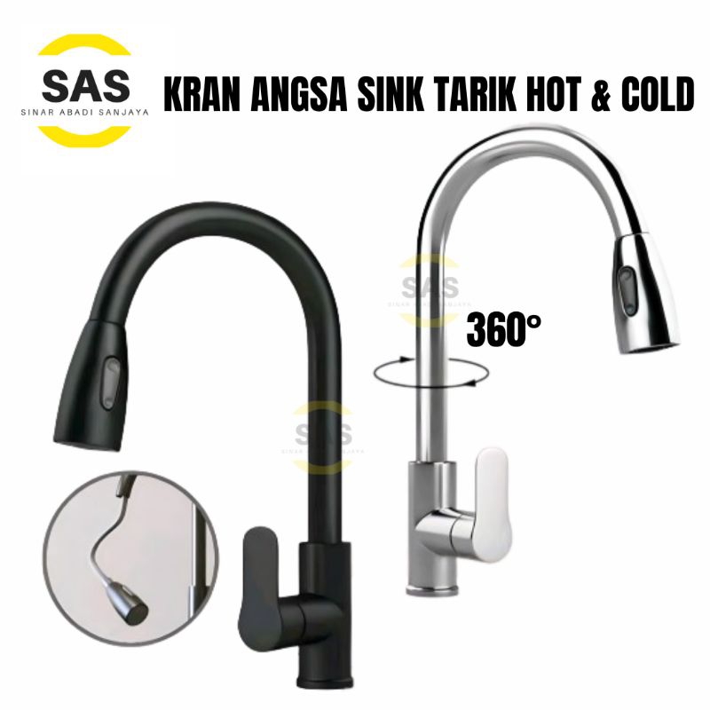 Jual [SAS] Kran Sink Tarik Keran Cuci Piring Fleksibel SUS304 Stainless ...