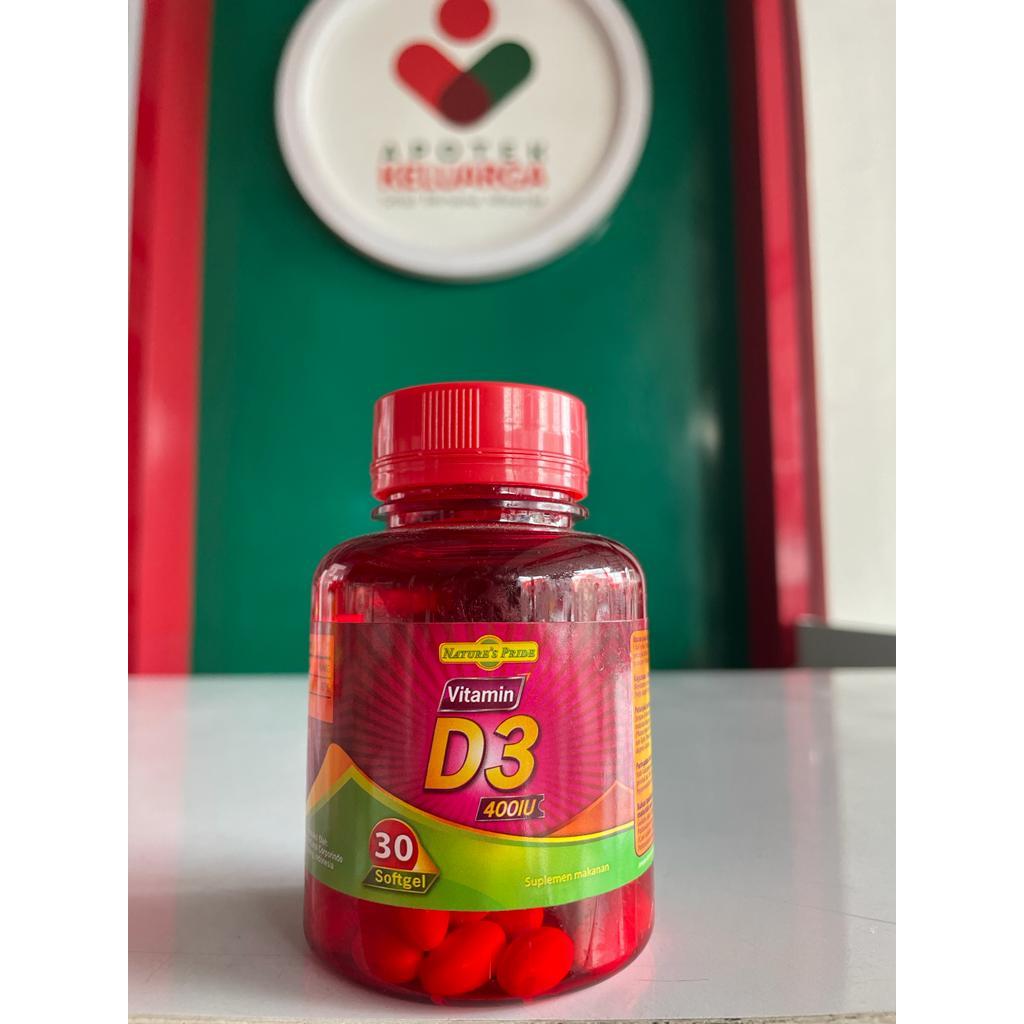Jual Nature's Pride Vitamin D3 400 IU 30 Kapsul #kesehatan tulang #daya tahan tubuh | Shopee ...