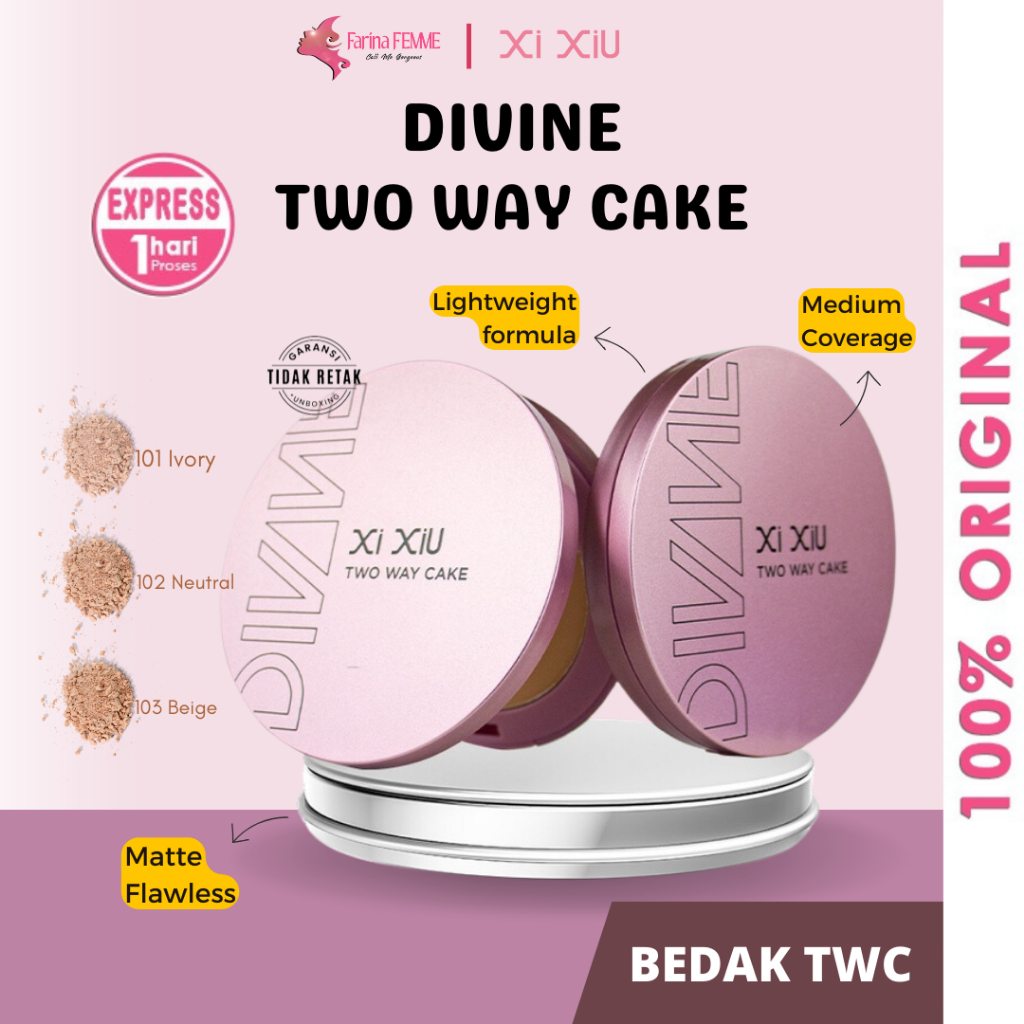 Jual FEMME || XI XIU Divine Two Way Cake - TWC Bedak Padat ...