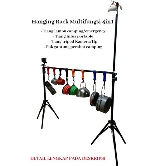 Jual Hanging Rack Camping Portable Multi Fungsi Tiang Lampu/Tiang Infus ...