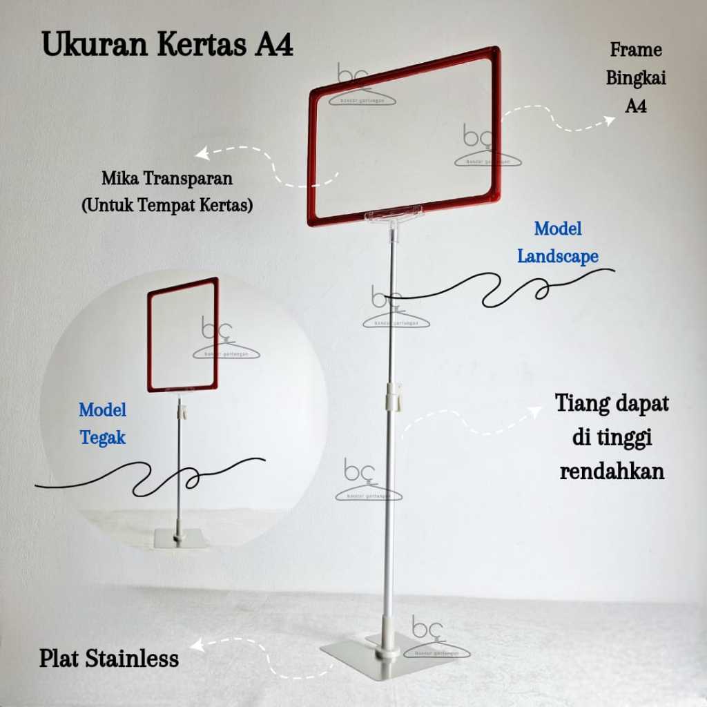 Jual Standing Promo A4 Dan A5 Display Harga Frame Pajangan Harga Promo ...