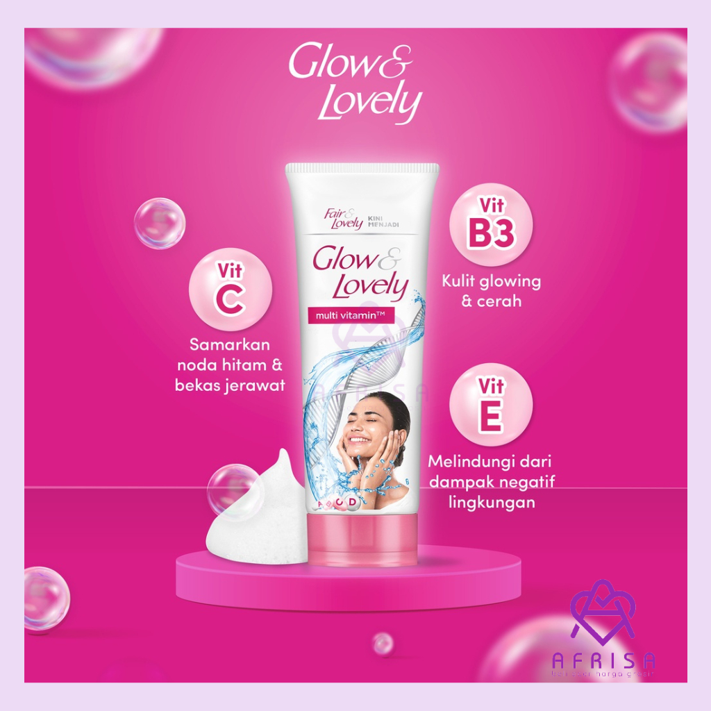 Jual Glow & Lovely facial foam/Sabun Cuci Muka Multivitamin Pencerah ...