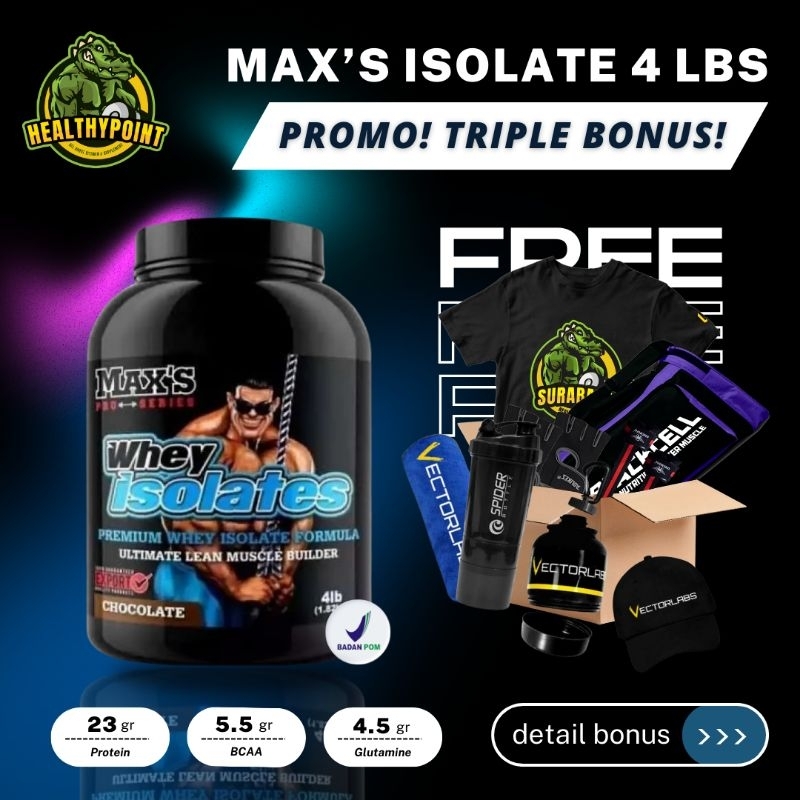 Jual Maxs Isolate Hydrolyzed 4 Lbs Max's Whey Protein Isolate 4lbs ...
