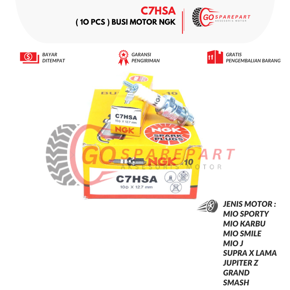 Jual (BUSI NGK) C7HSA ( 10 PCS ) BUSI MIO SPORTY / MIO KARBU / MIO ...
