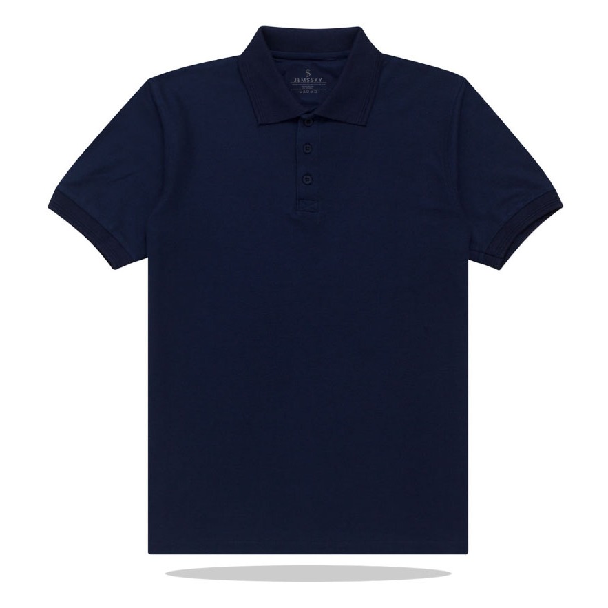 Jual Jemssky Kaos Polos Unisex Polo Shirt Baju Kerah Navy | Shopee Indonesia