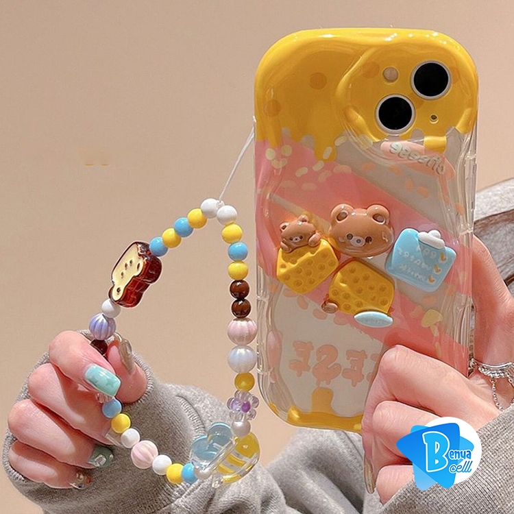 Jual SS865 SOFTCASE SILIKON 3D CUTE CHESSE BEAR LANYARD STRAP FOR ...