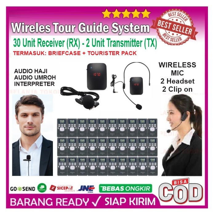 Jual Tour Guide System dan Translator System 30 Channel Stereo 30RX dan ...