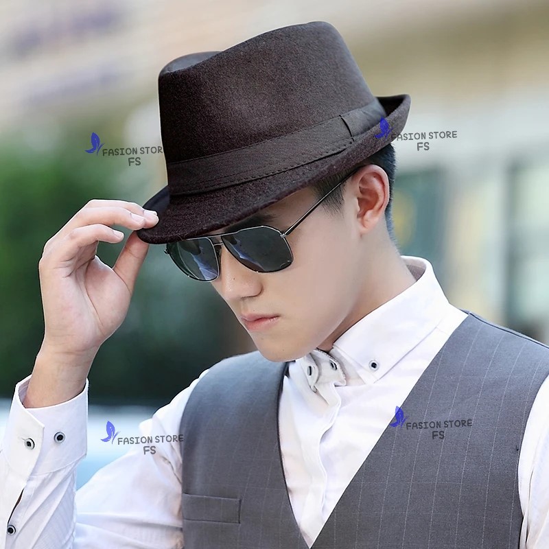 Jual topi pria store-topi fedora pria laken topi coboy bulat cowok ...