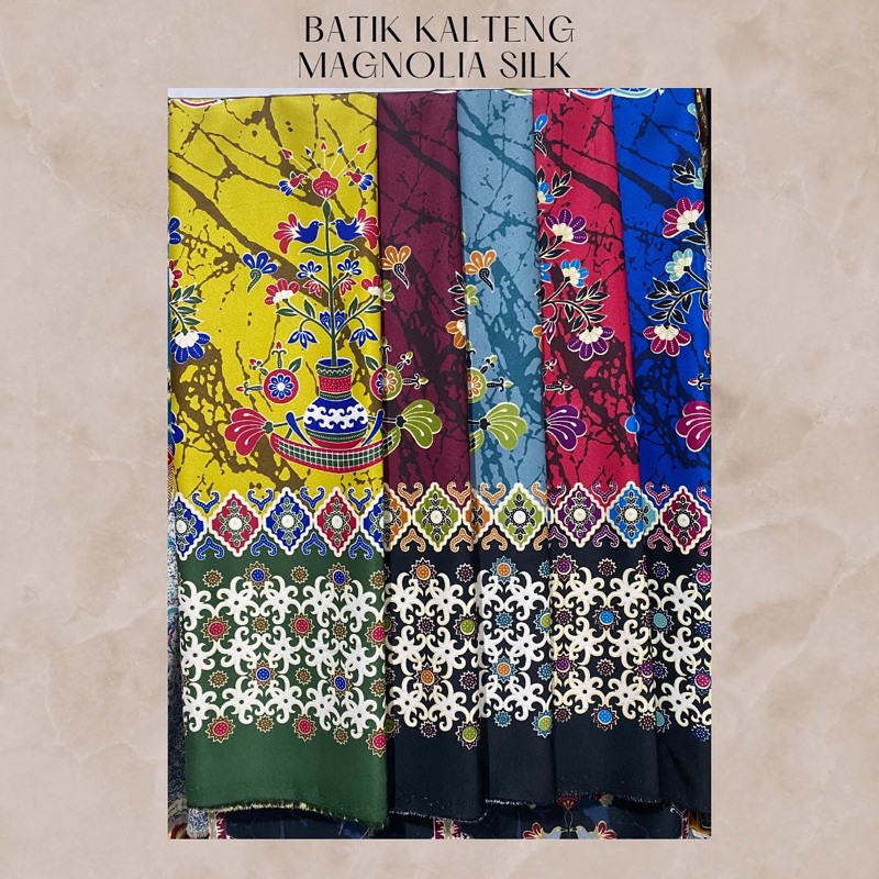 Jual (HARGA PER SETENGAH METER) Kain Batik Khas Kalteng bahan Silk Magnolia | Shopee Indonesia