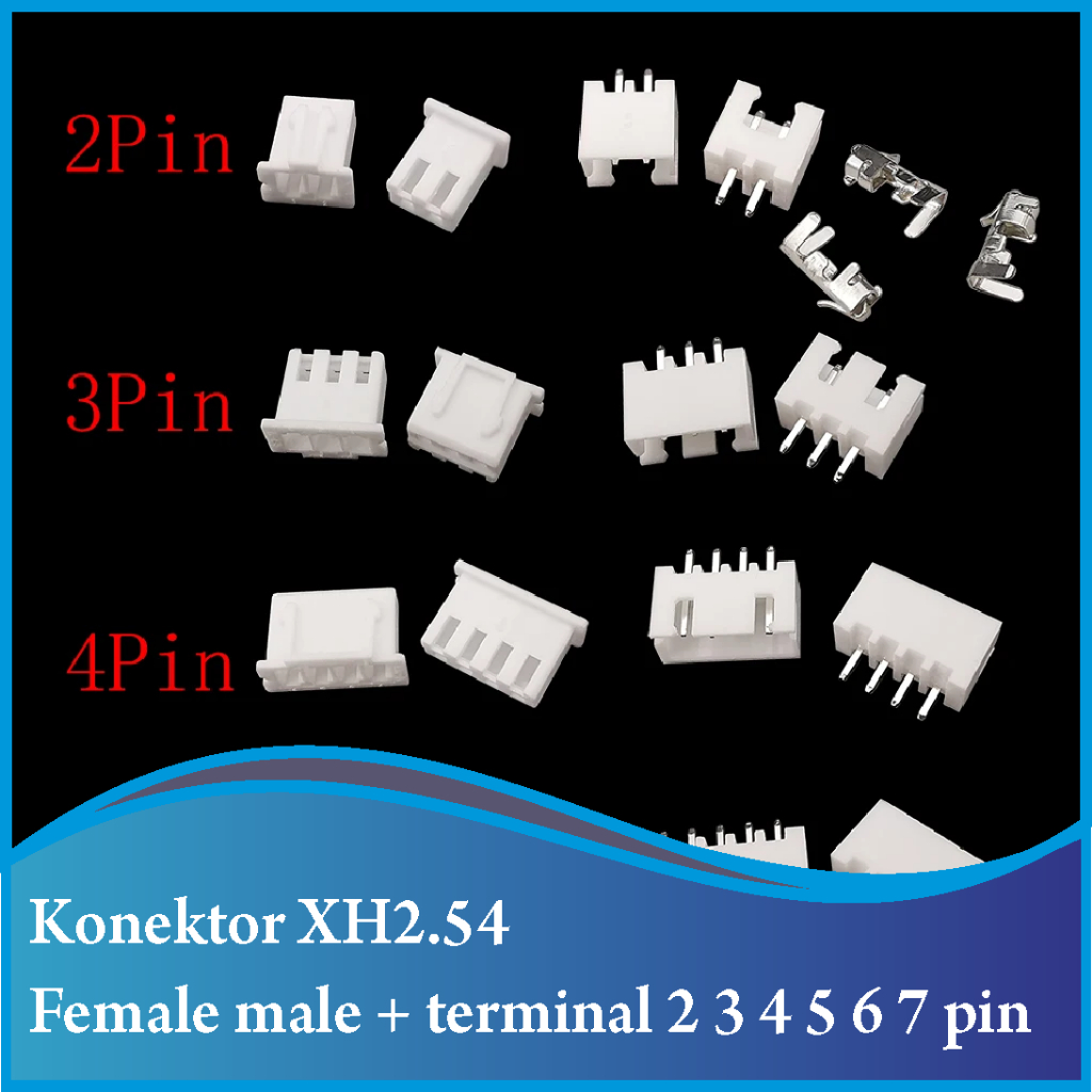 Jual konektor xh2.54 include terminal jst xh 2.54mm 2 3 4 5 6 7 8 9 pin | Shopee Indonesia