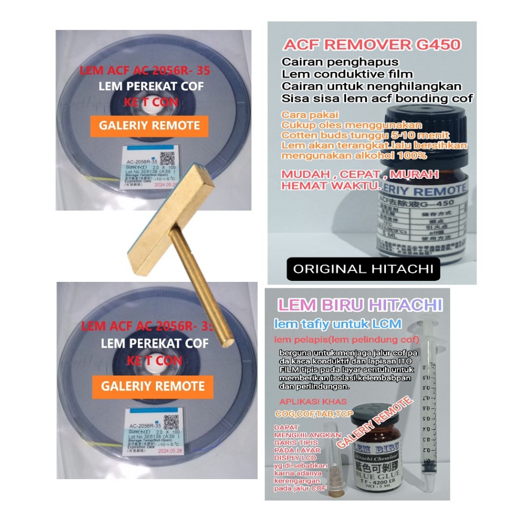 Jual Lem ACF AC 7206 , AC 2056 , ACF REMOVER , MATA SOLDER T , LEM T CON , LEM LCD , LEM ...