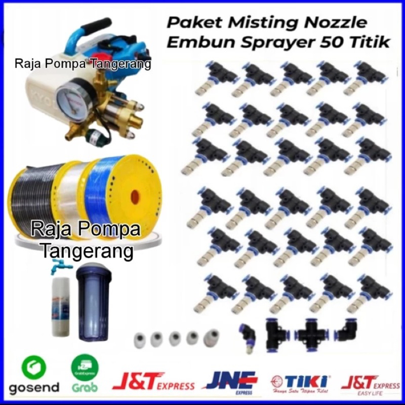 Jual Mesin Embun Walet Lengkap Set 50 Titik Nozzle Sprayer Misting ...